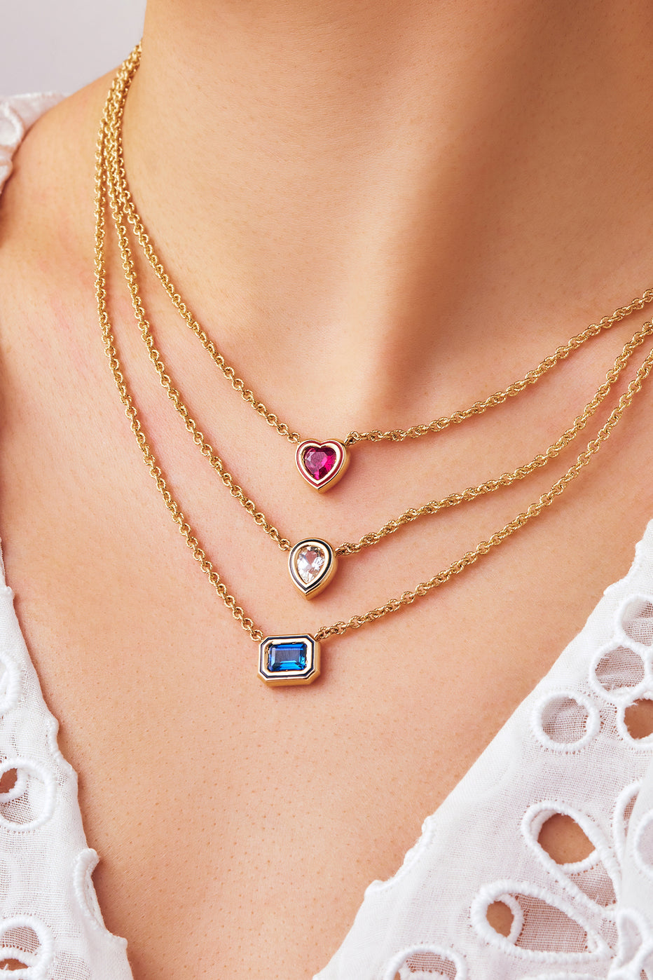 Madison Necklace with Rectangle Bezel Stone Madison Necklace with ...