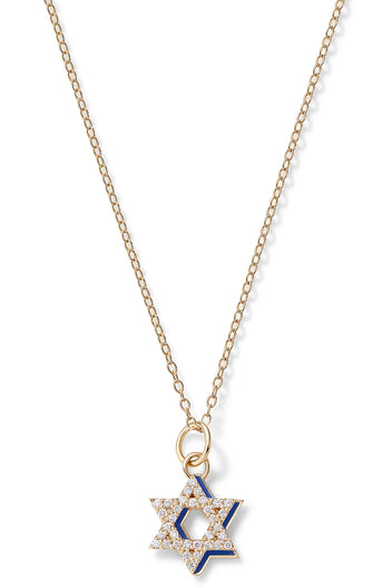 Diamond Star of David with Enamel Shadow Necklace Diamond Star of David ...