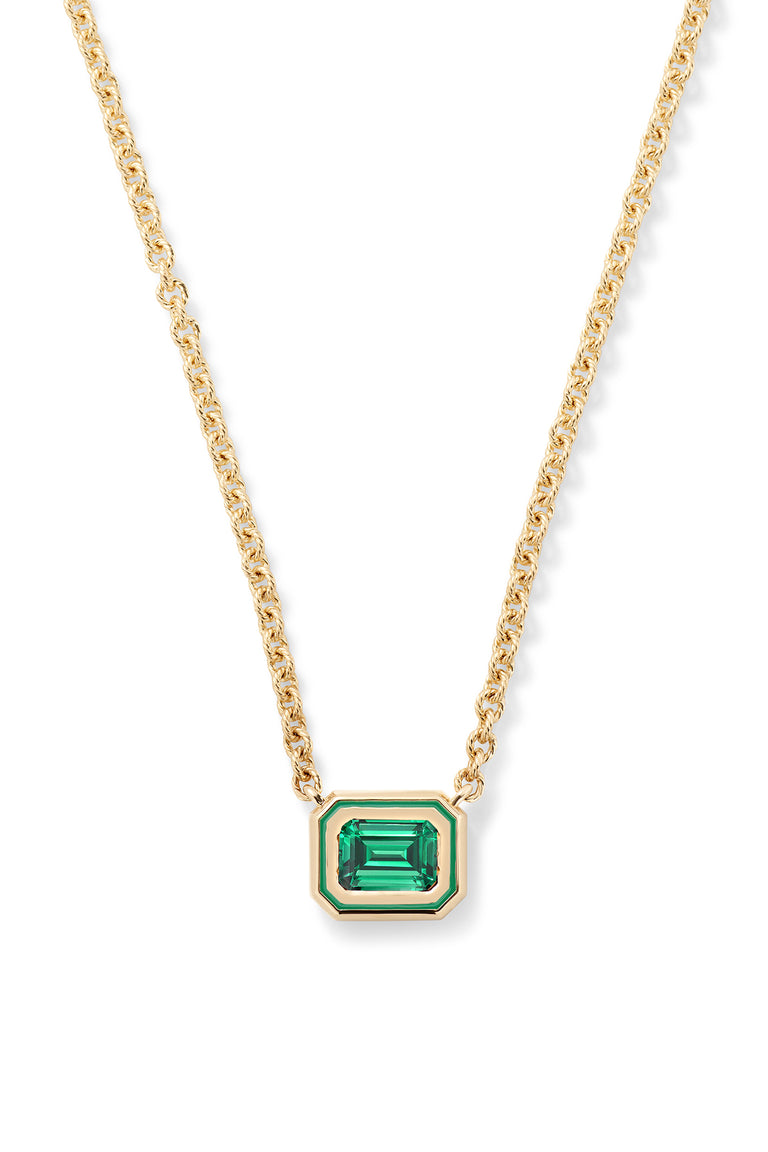 Madison Necklace with Rectangle Bezel Stone Madison Necklace with ...